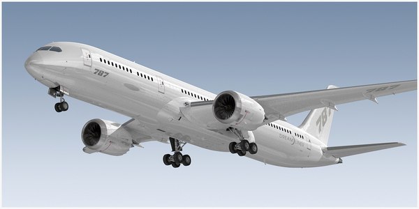 3d model boeing 787-9 dreamliner plane