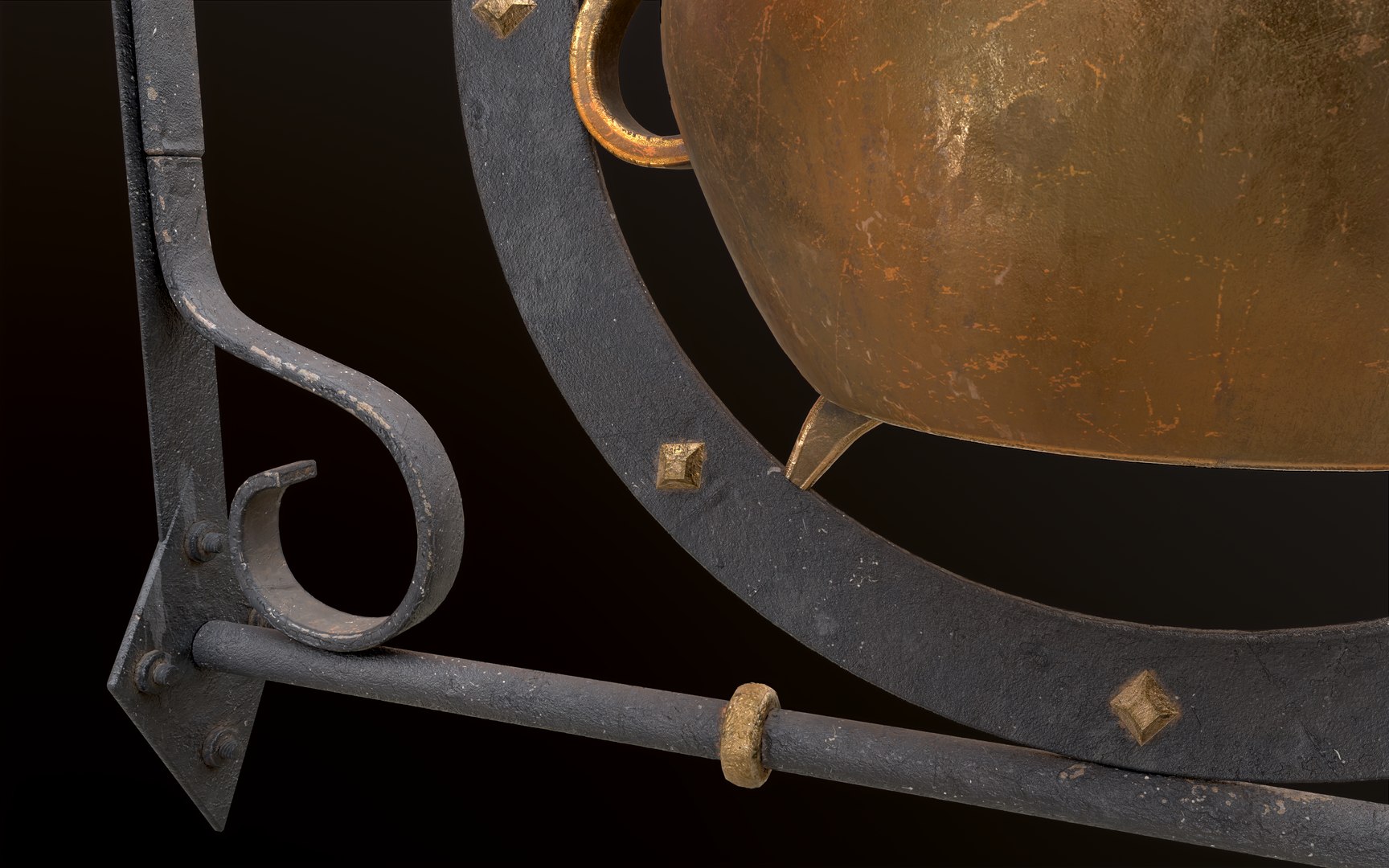 3D Street Forged Sign With A Pot Model - TurboSquid 2090907