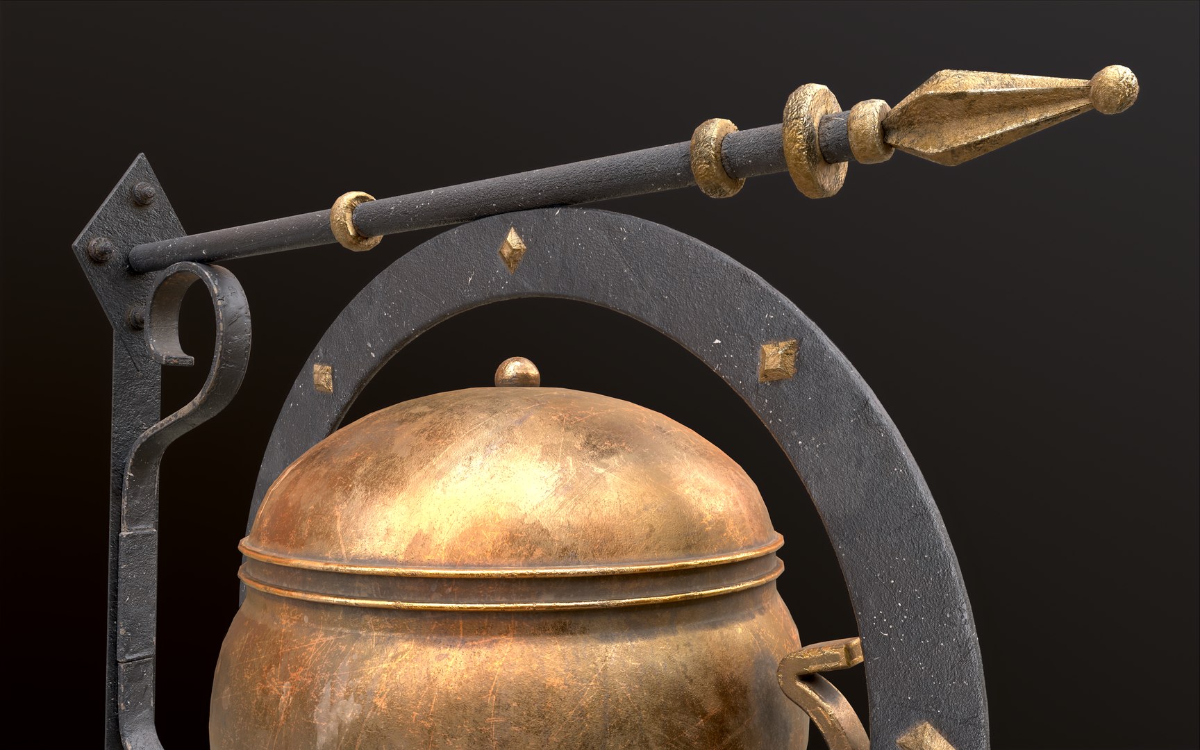 3D Street Forged Sign With A Pot Model - TurboSquid 2090907