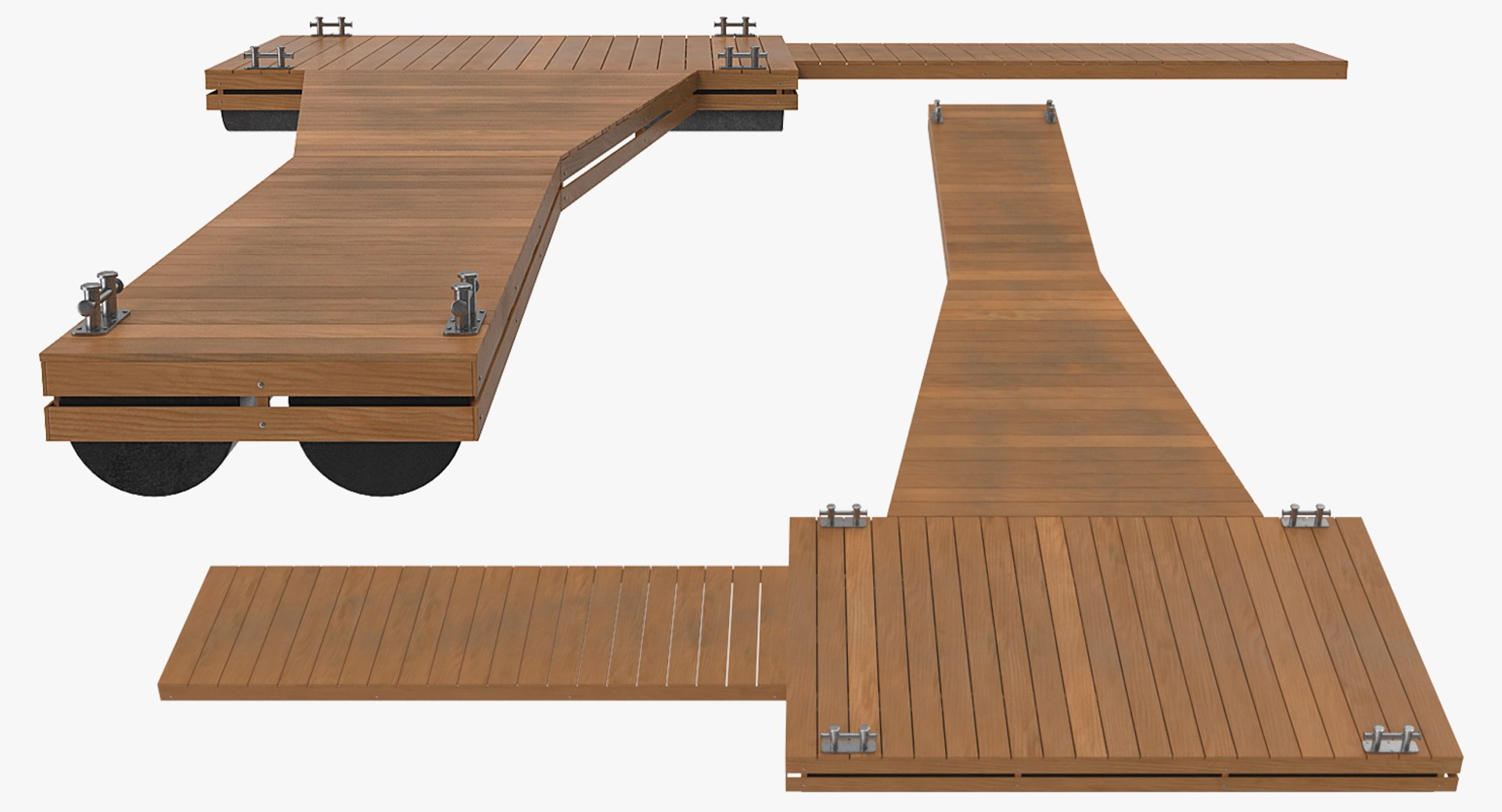 3D Wooden Pontoon Flottant Model - TurboSquid 1344142