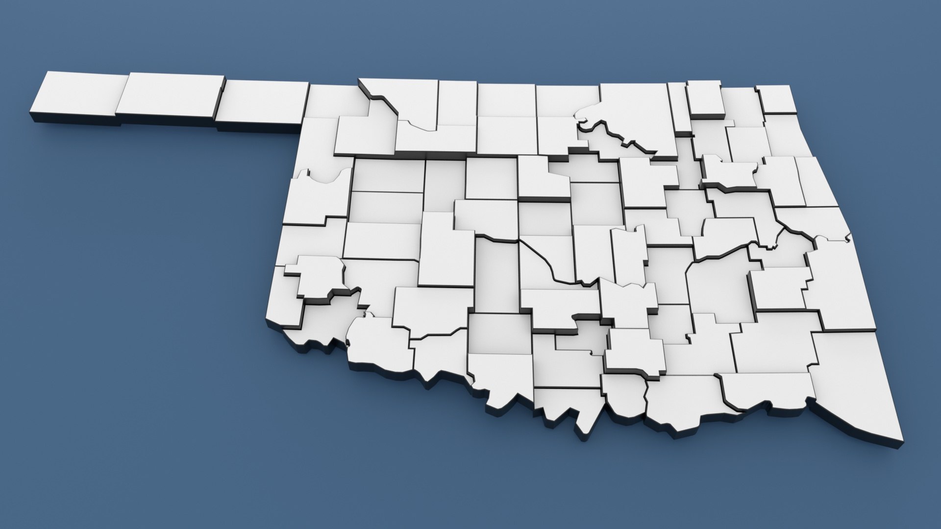 Oklahoma Counties - Map Of United States Of America USA 3D - TurboSquid ...