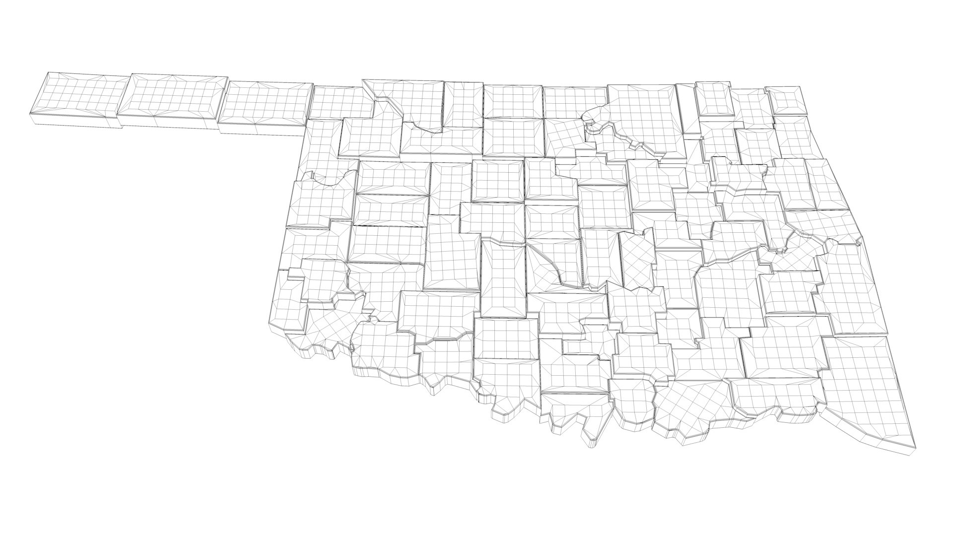 Oklahoma Counties - Map Of United States Of America USA 3D - TurboSquid ...