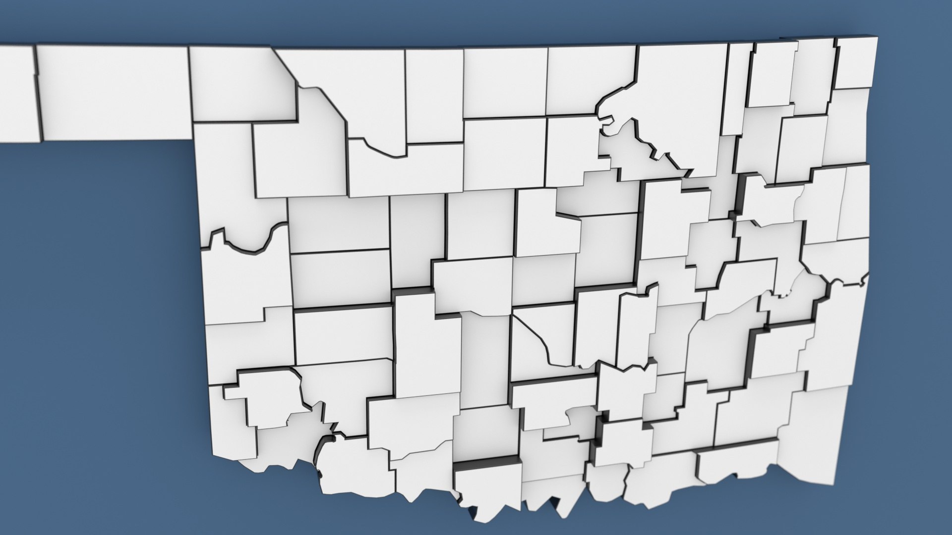 Oklahoma Counties - Map Of United States Of America USA 3D - TurboSquid ...