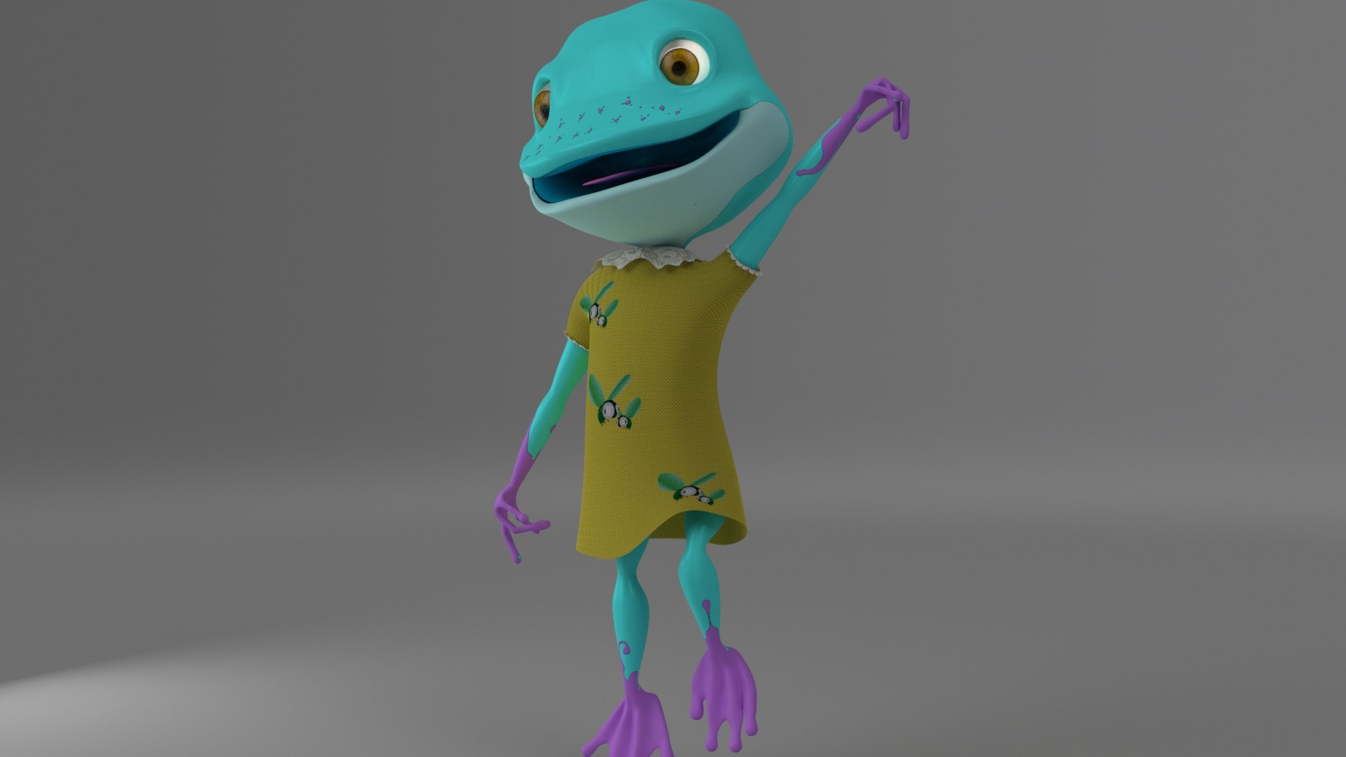 3D Character Cartoon Frog Model - TurboSquid 2124480