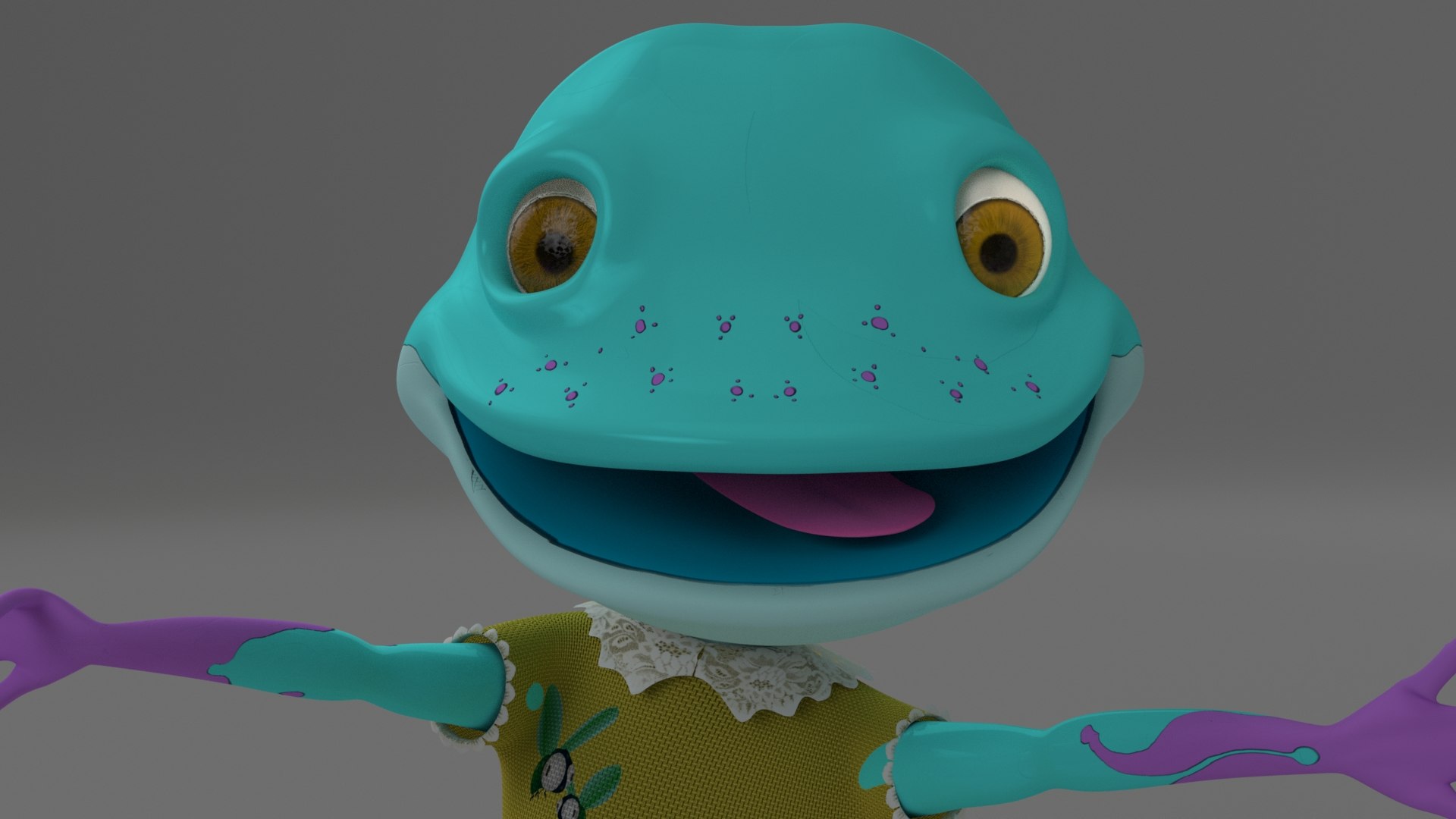 3D Character Cartoon Frog Model - TurboSquid 2124480