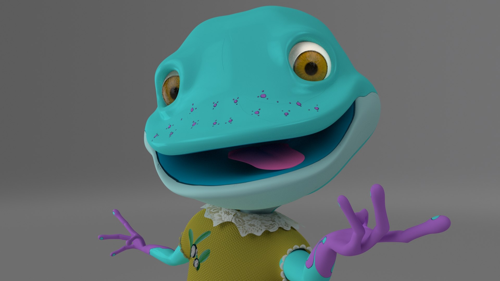 3D Character Cartoon Frog Model - TurboSquid 2124480