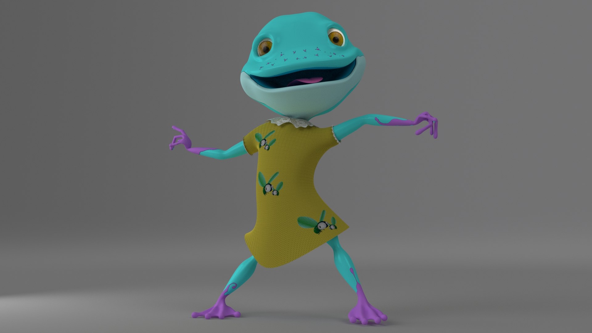 3D Character Cartoon Frog Model - TurboSquid 2124480