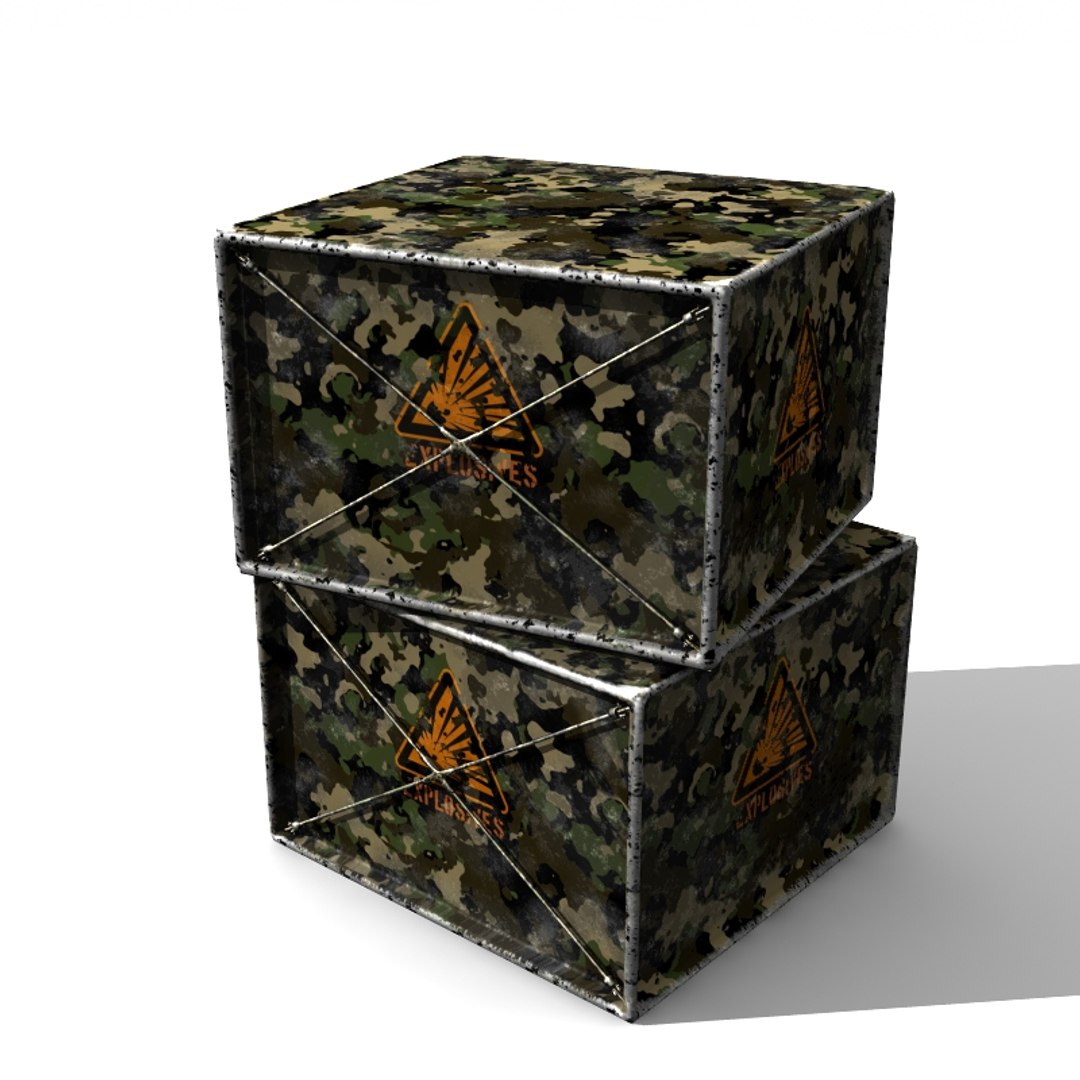 3d military crate explosive model