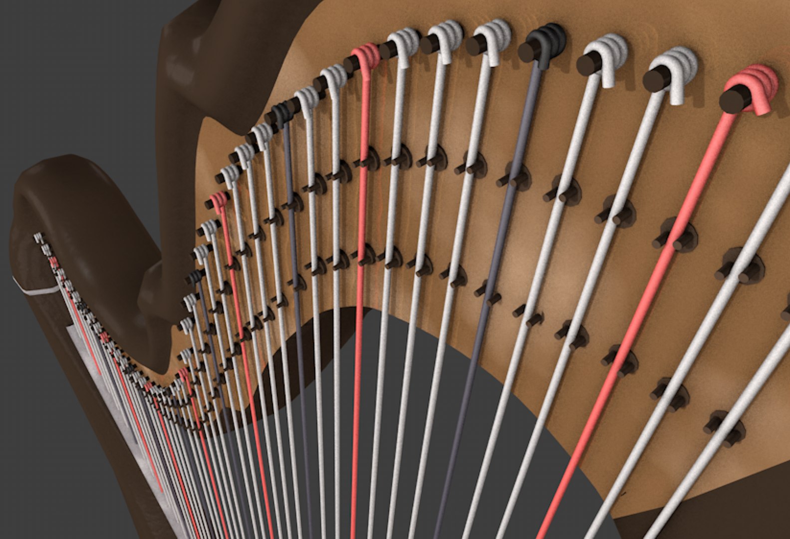 Harp strings 3D - TurboSquid 1170648