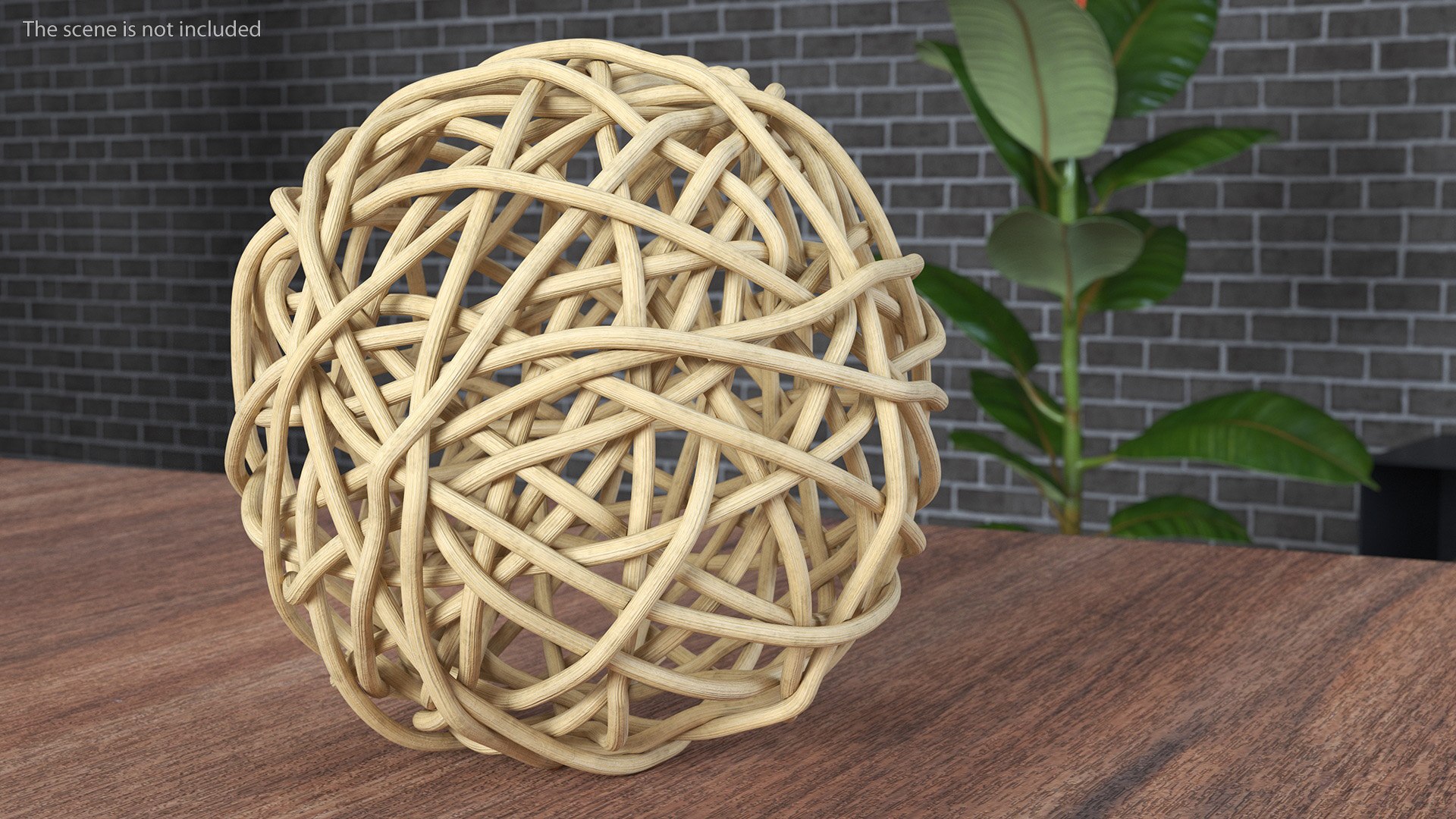 Decorative Wicker Rattan Ball Beige 3D model - TurboSquid 2073115