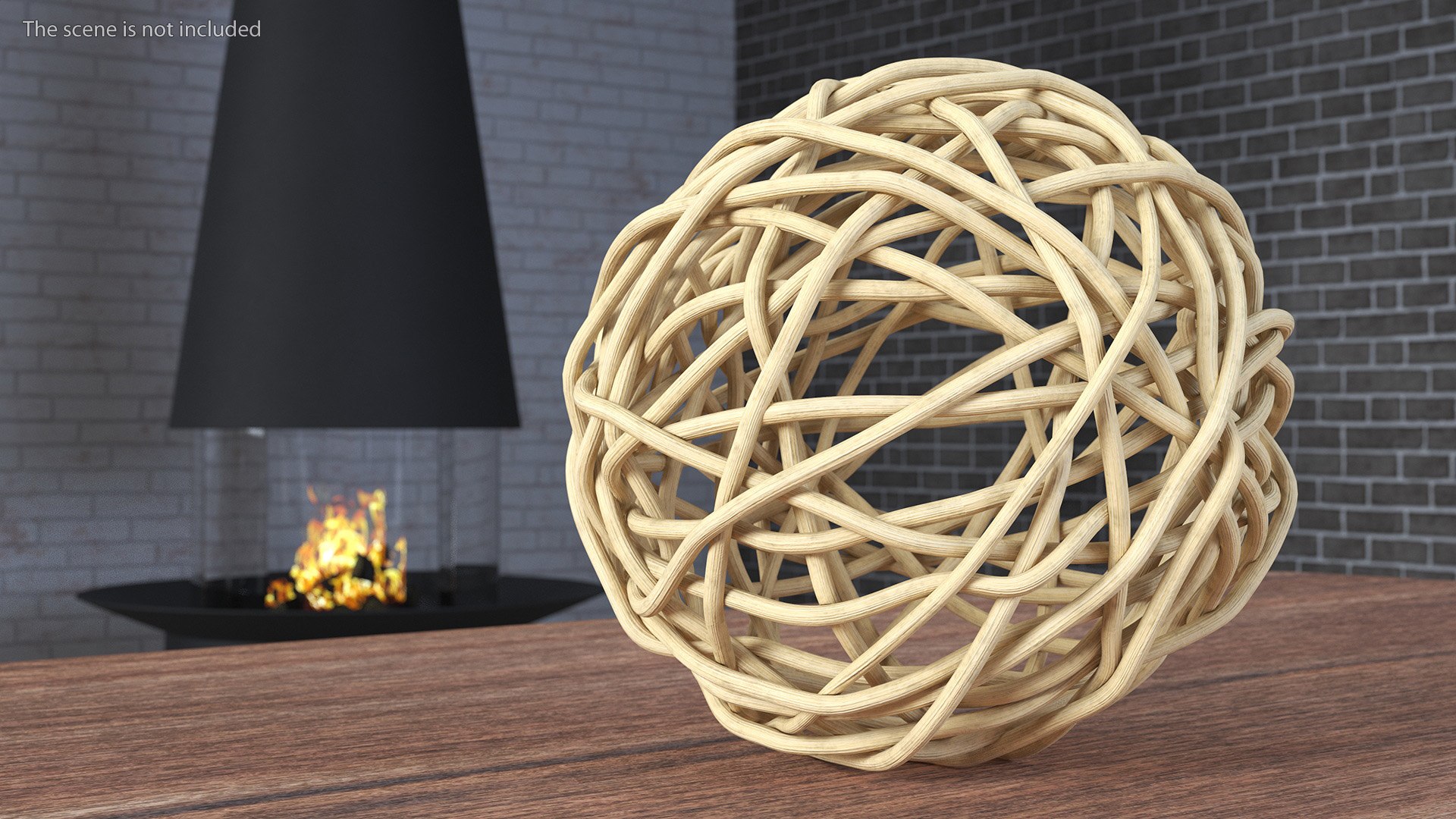 Decorative Wicker Rattan Ball Beige 3D model - TurboSquid 2073115