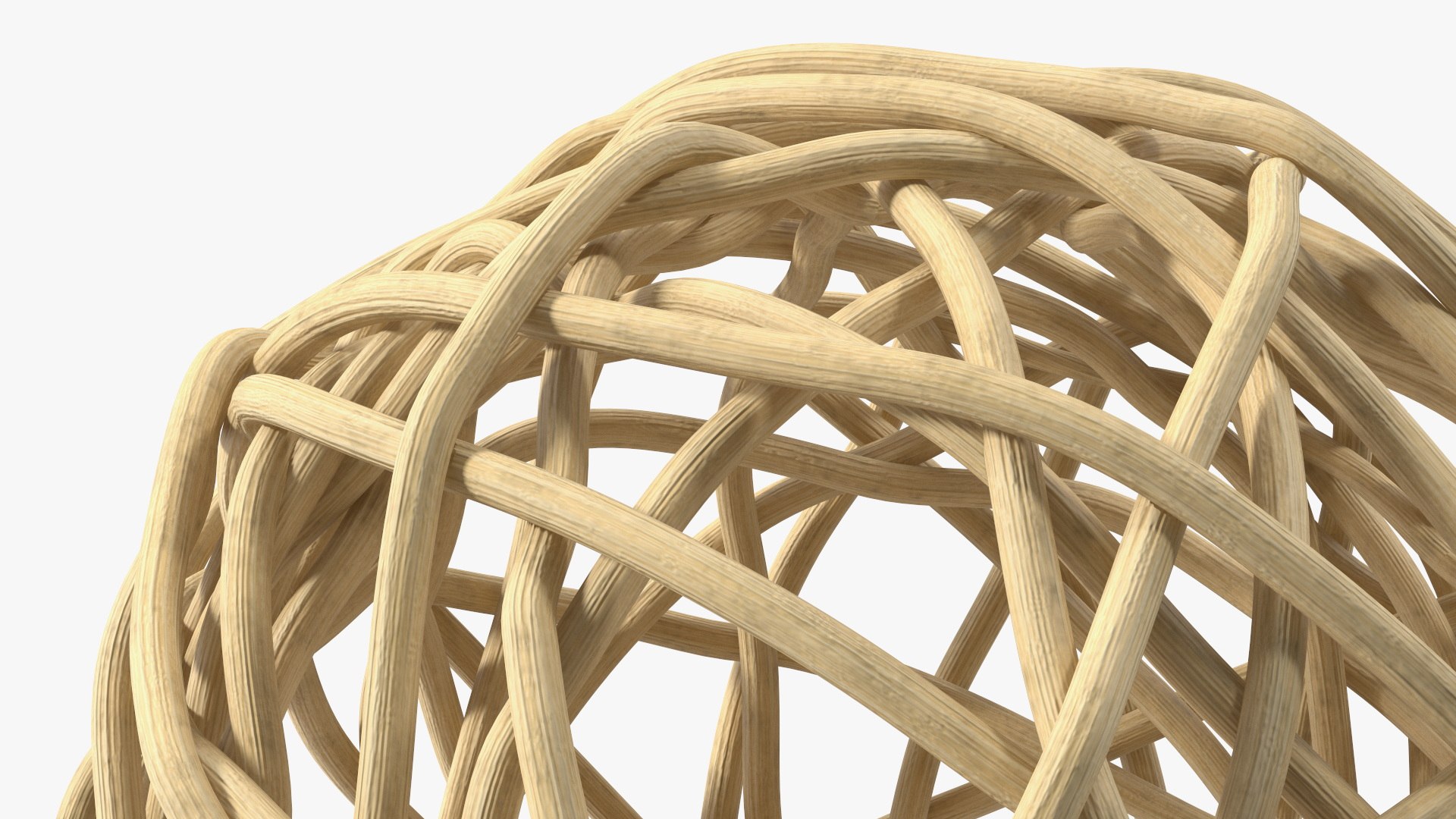 Decorative Wicker Rattan Ball Beige 3D model - TurboSquid 2073115
