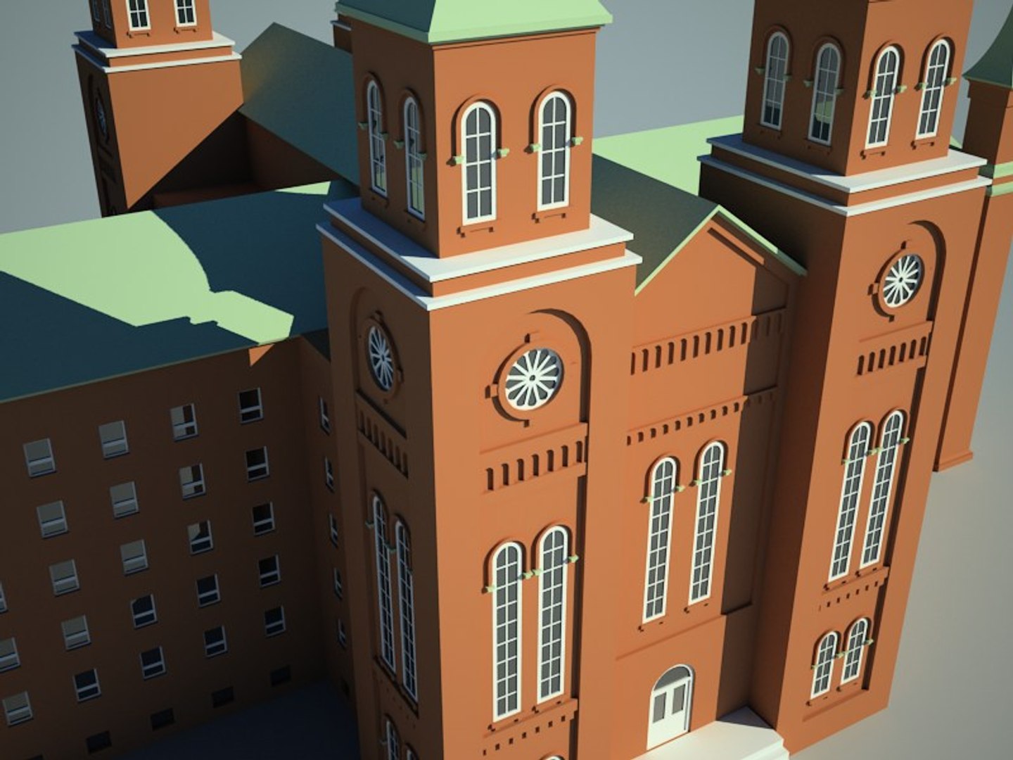 antioch college building 3d model