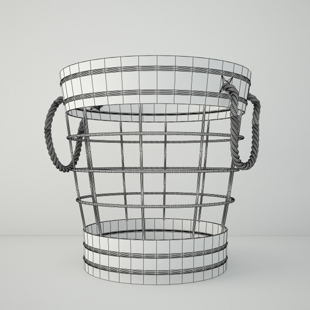 Wireframe Basket Set 3D - TurboSquid 1200816