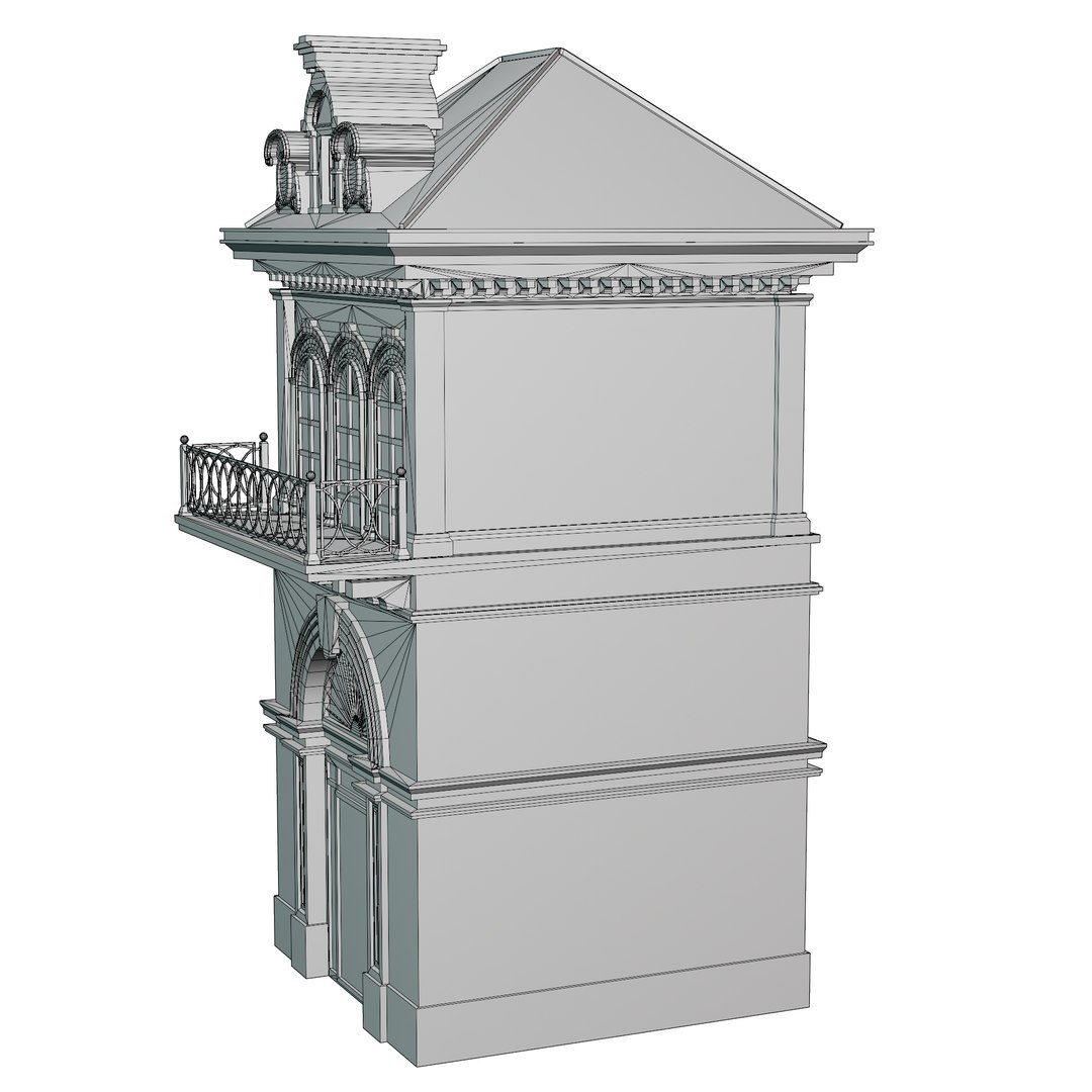 3D Model 3D Classicism Tower Building Model - TurboSquid 2159100