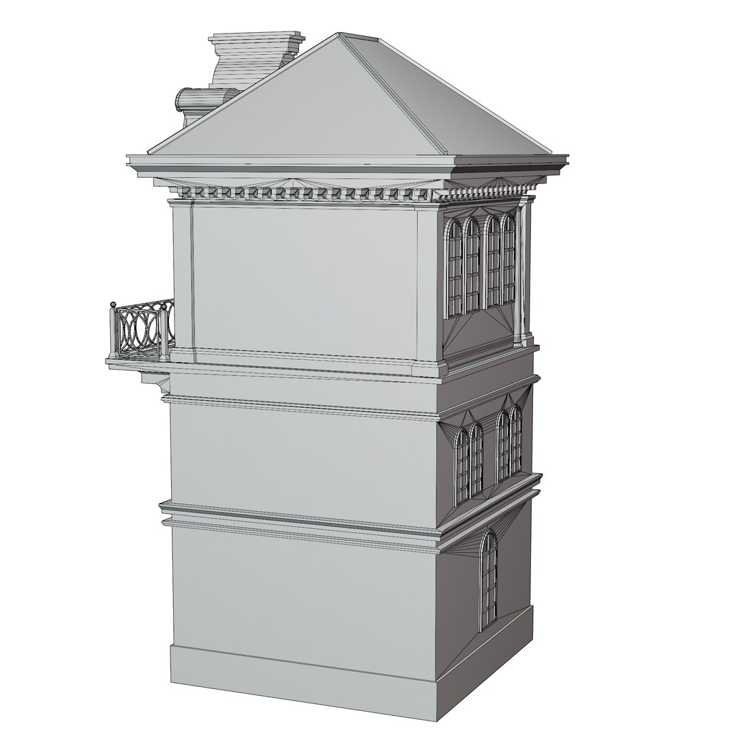 3D Model 3D Classicism Tower Building Model - TurboSquid 2159100
