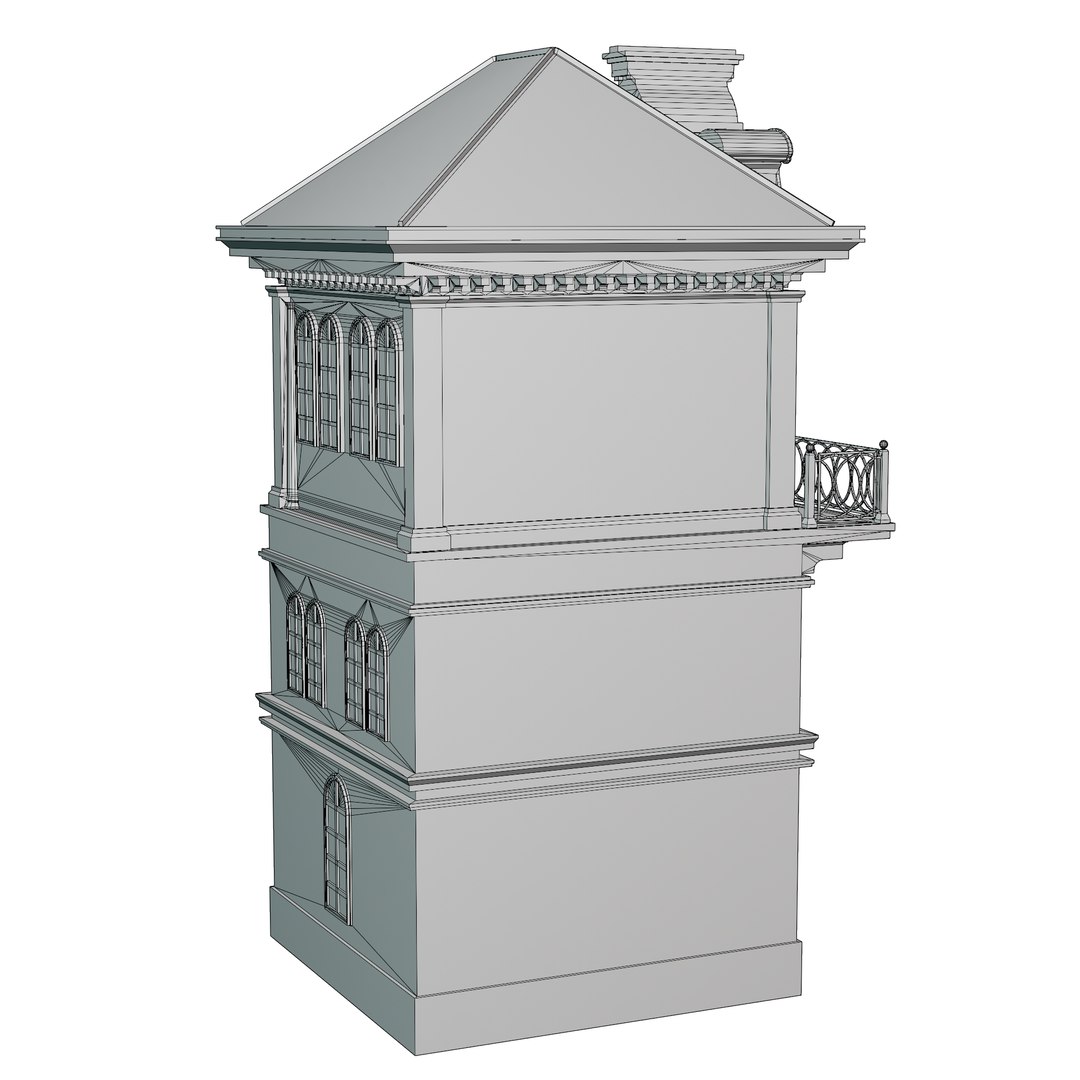 3D Model 3D Classicism Tower Building Model - TurboSquid 2159100
