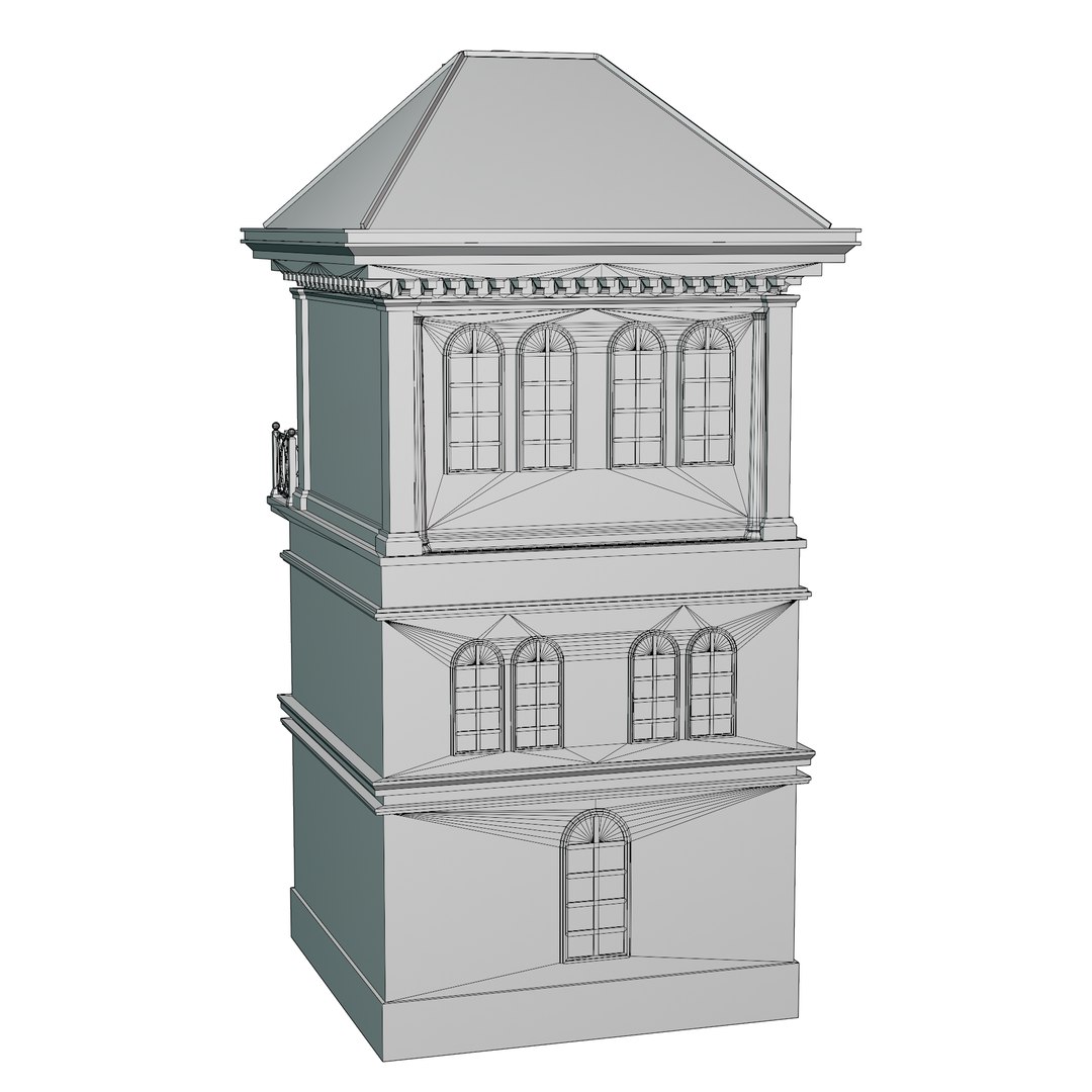 3D Model 3D Classicism Tower Building Model - TurboSquid 2159100