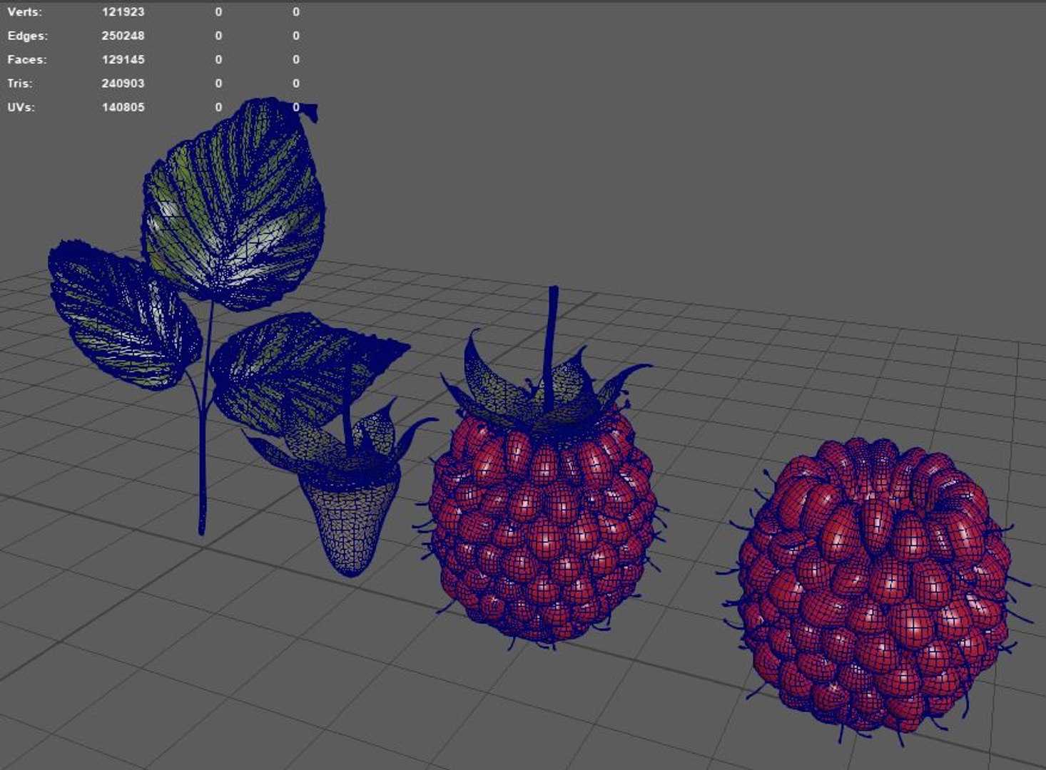 Berry Raspberry 3D Model - TurboSquid 1531394