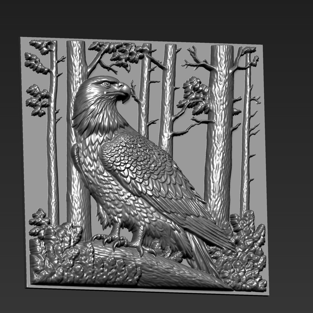 3D Eagle Bas-relief Model - TurboSquid 2437793