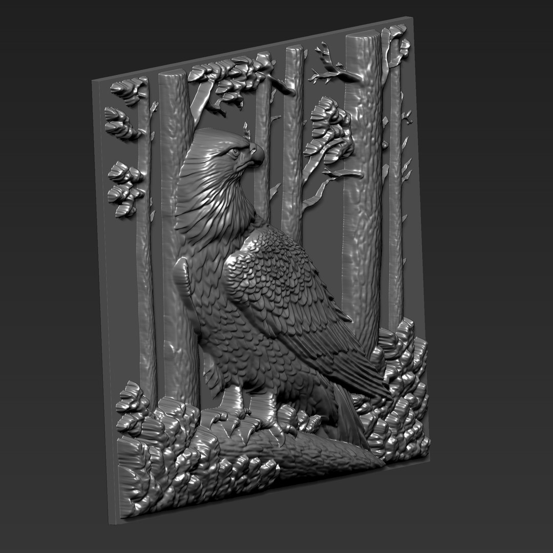 3D Eagle Bas-relief Model - TurboSquid 2437793