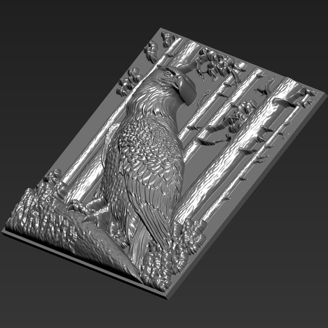 3D Eagle Bas-relief Model - TurboSquid 2437793