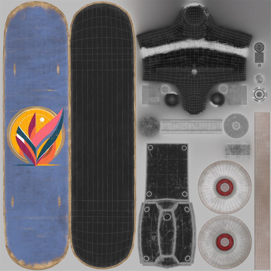 3D Skateboard Model - TurboSquid 2216579