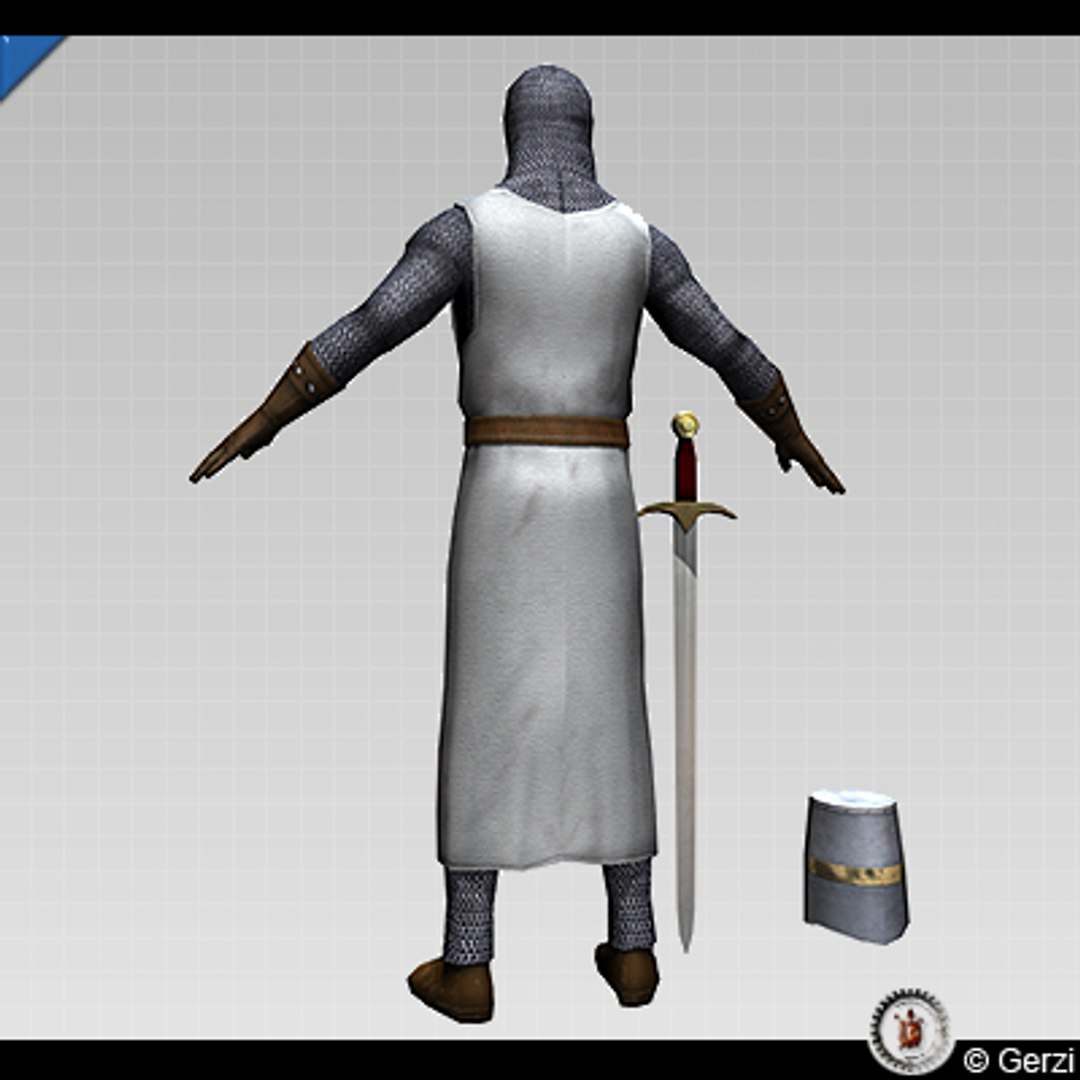 3d Crusader Knight Model