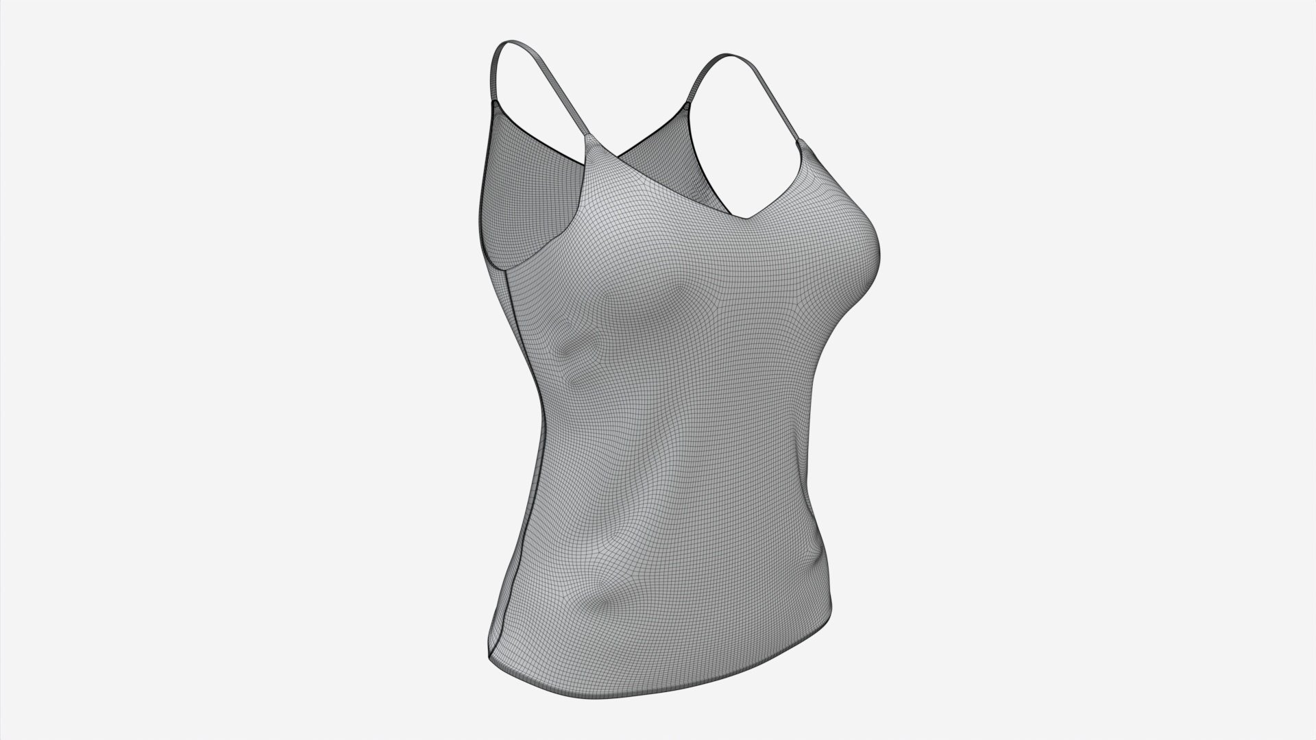 3D Model Strap Vest Top For Women White Mockup - TurboSquid 1967773