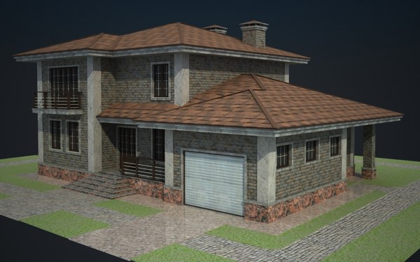 cottage house building 3d model