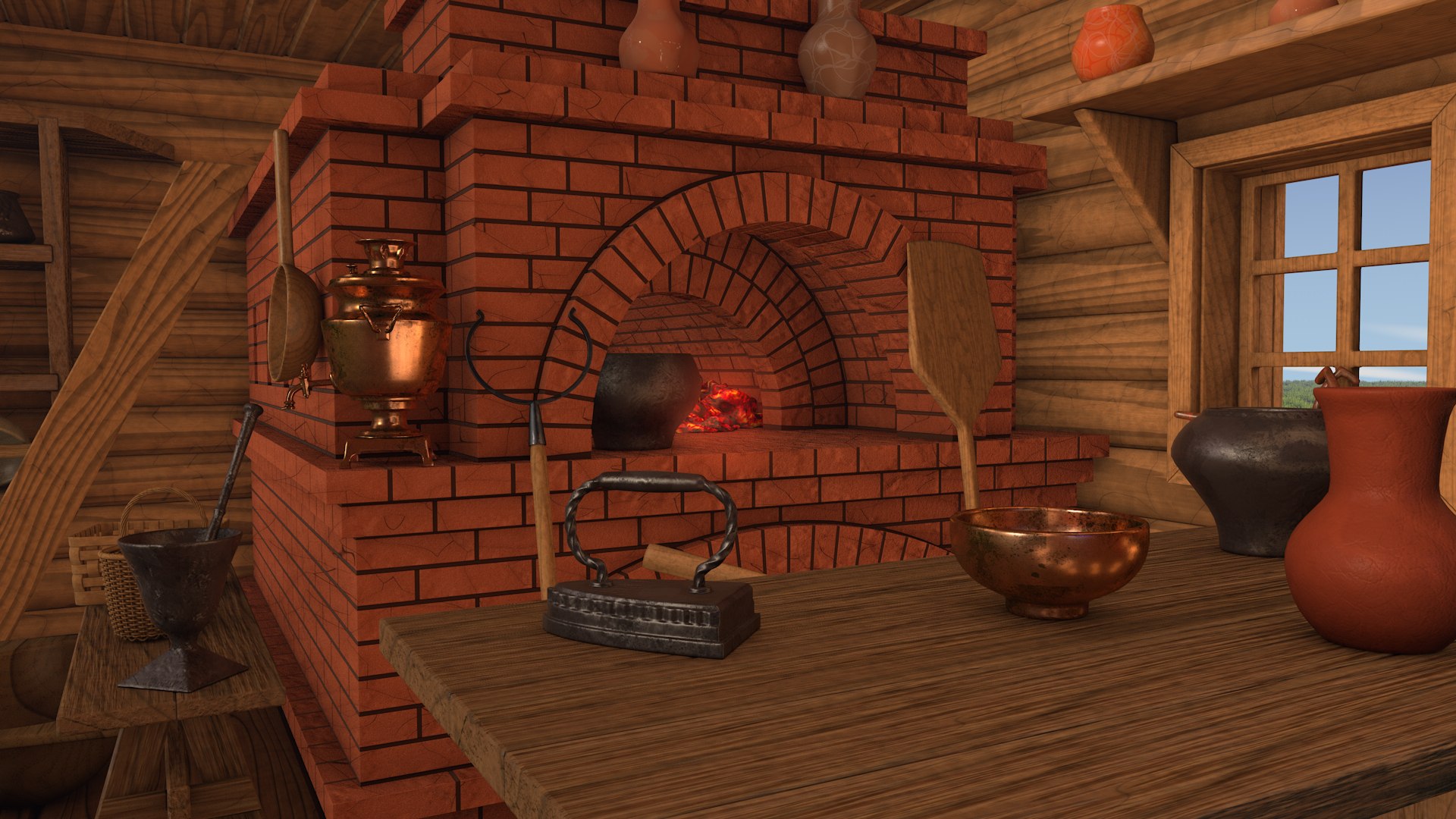 Russian Hut - Russian Furnace 3D Model - TurboSquid 1760766