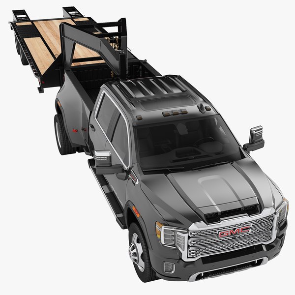 GMC SIERRA HD DENALI 2020 Gooseneck Trailer 04 model - TurboSquid 2015413