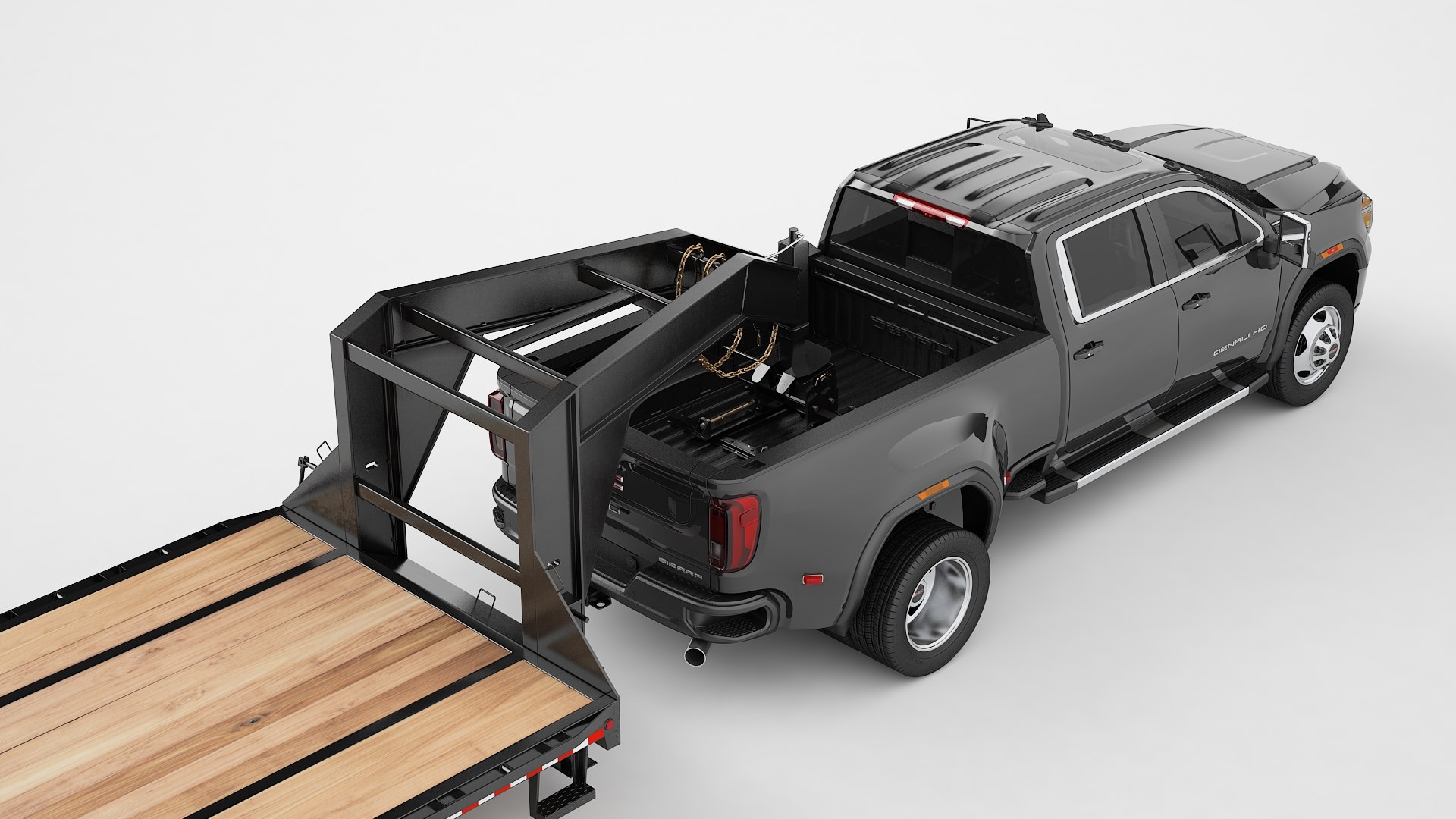 GMC SIERRA HD DENALI 2020 Gooseneck Trailer 04 Model - TurboSquid 2015413