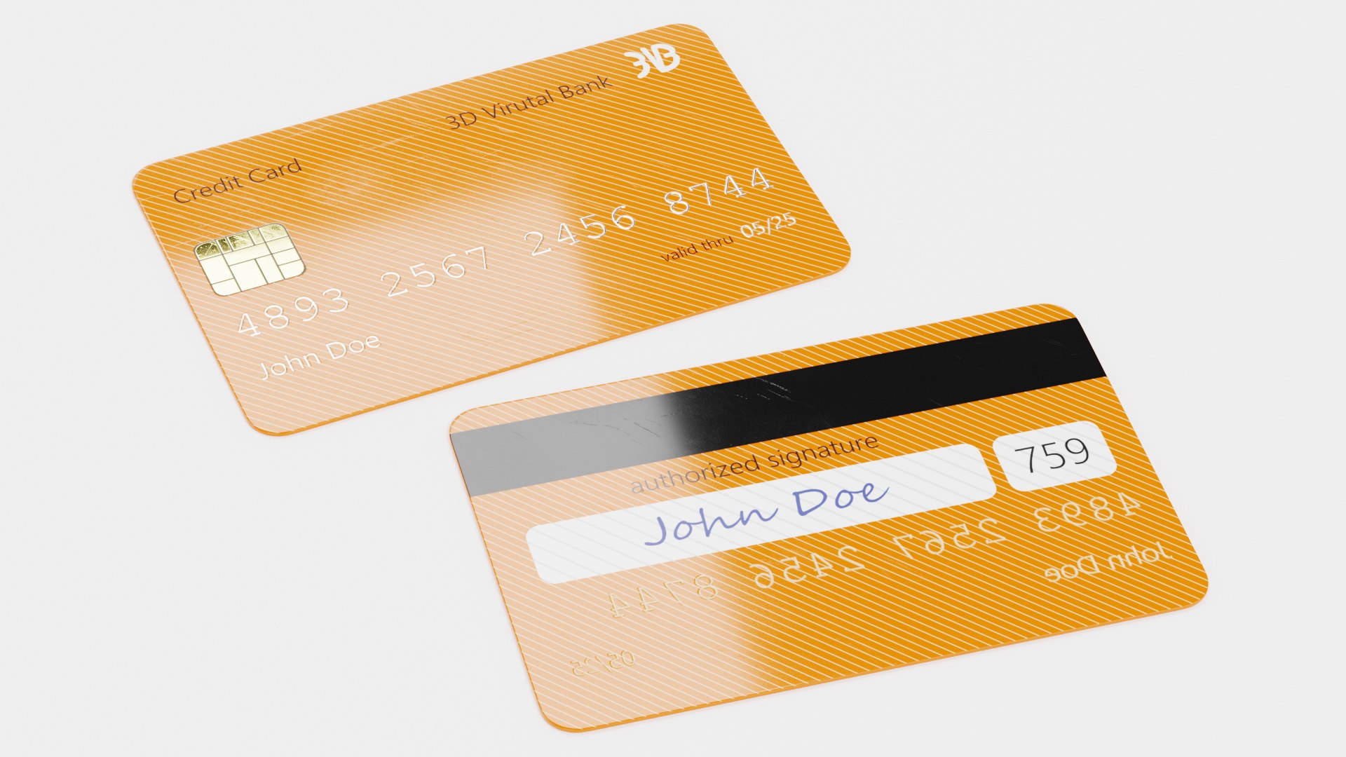 3D Credit Card Model - TurboSquid 1571979