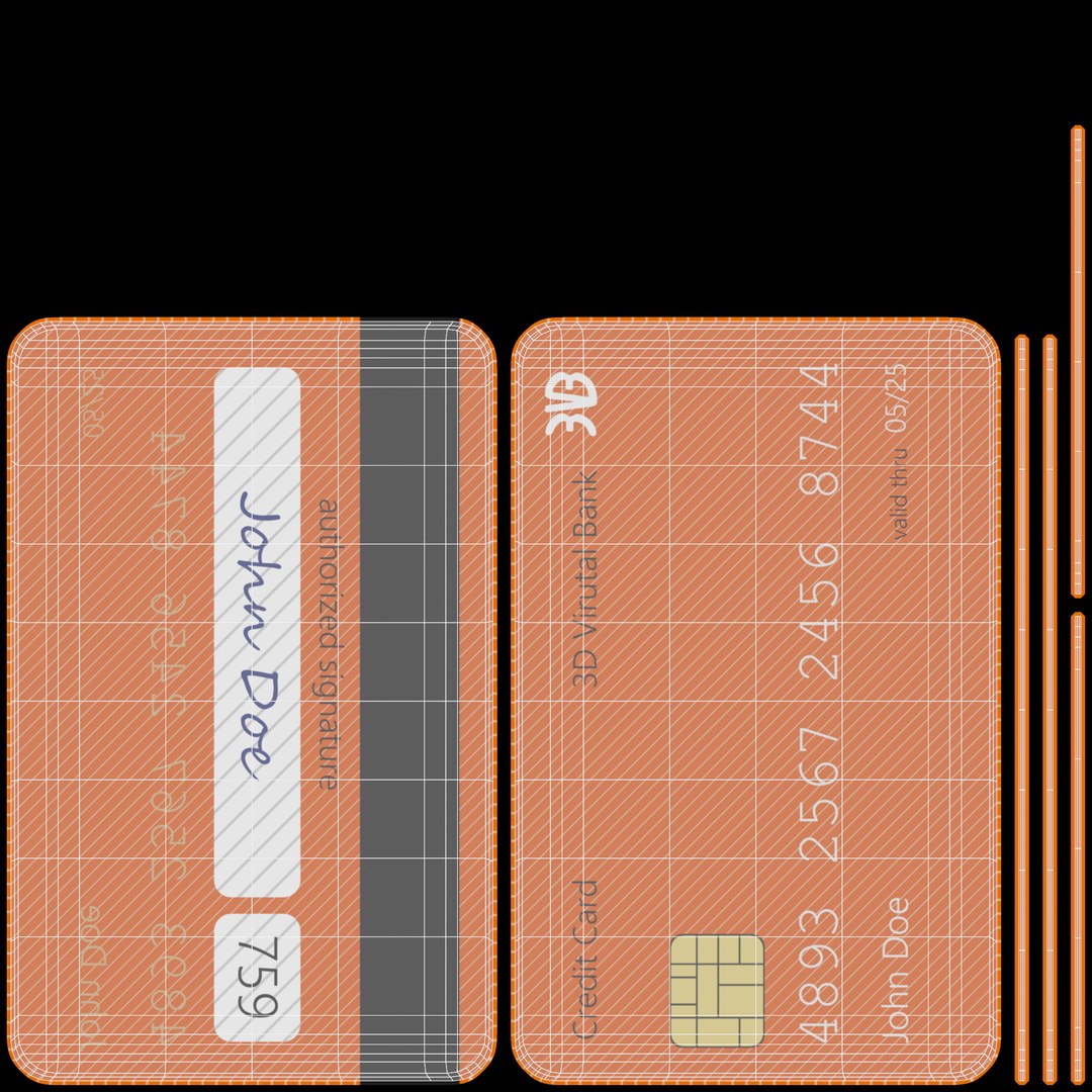 3D Credit Card Model - TurboSquid 1571979