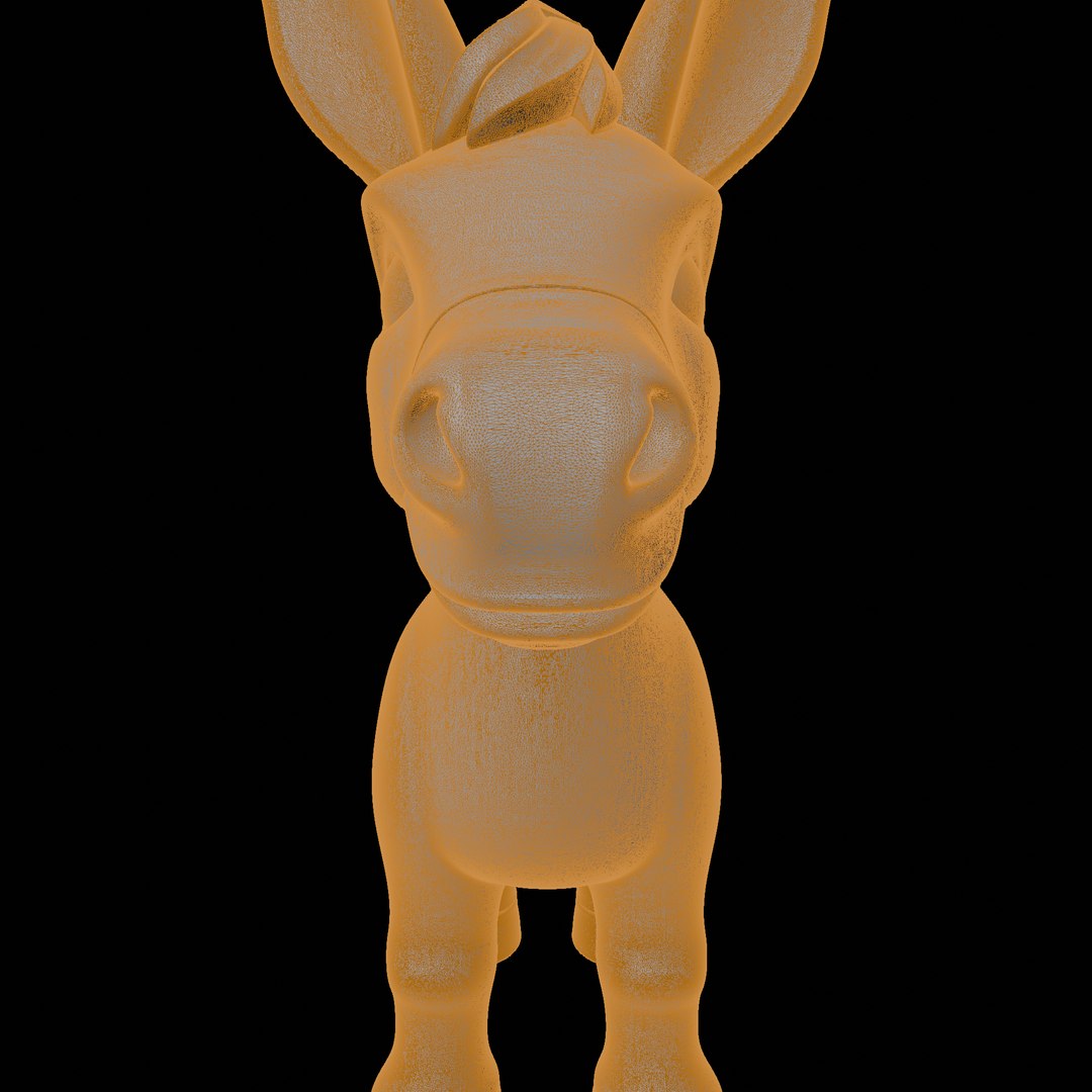 Cartoon Donkey 3D Print Model Cute Animal Figure 3D Model - TurboSquid ...