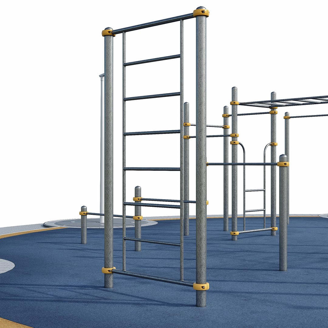 3D Sports Ground With Pull Up Bars. Round Model - TurboSquid 1857418