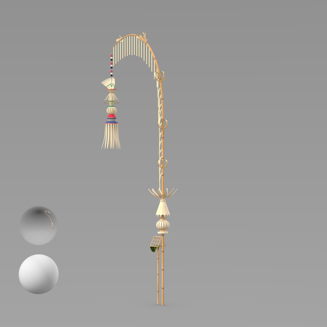 Penjor Bali Decorative Balinese Bamboo Festival Pole Model - TurboSquid ...