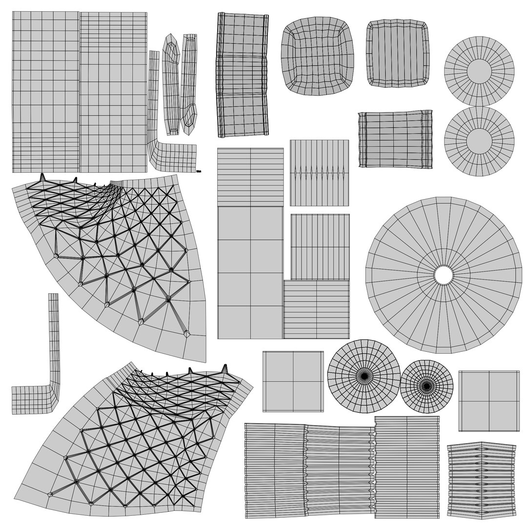 Chesterfield Realistic Leather Sofa Full Set 3ds Max 3D Model ...