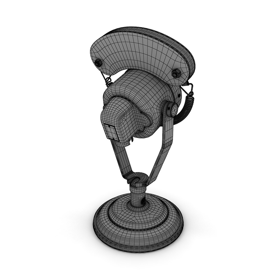 3d Model Vintage Microphone 01