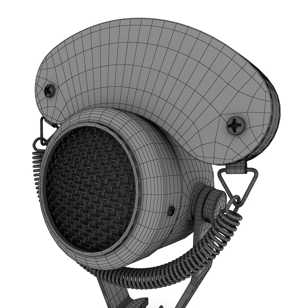 3d Model Vintage Microphone 01