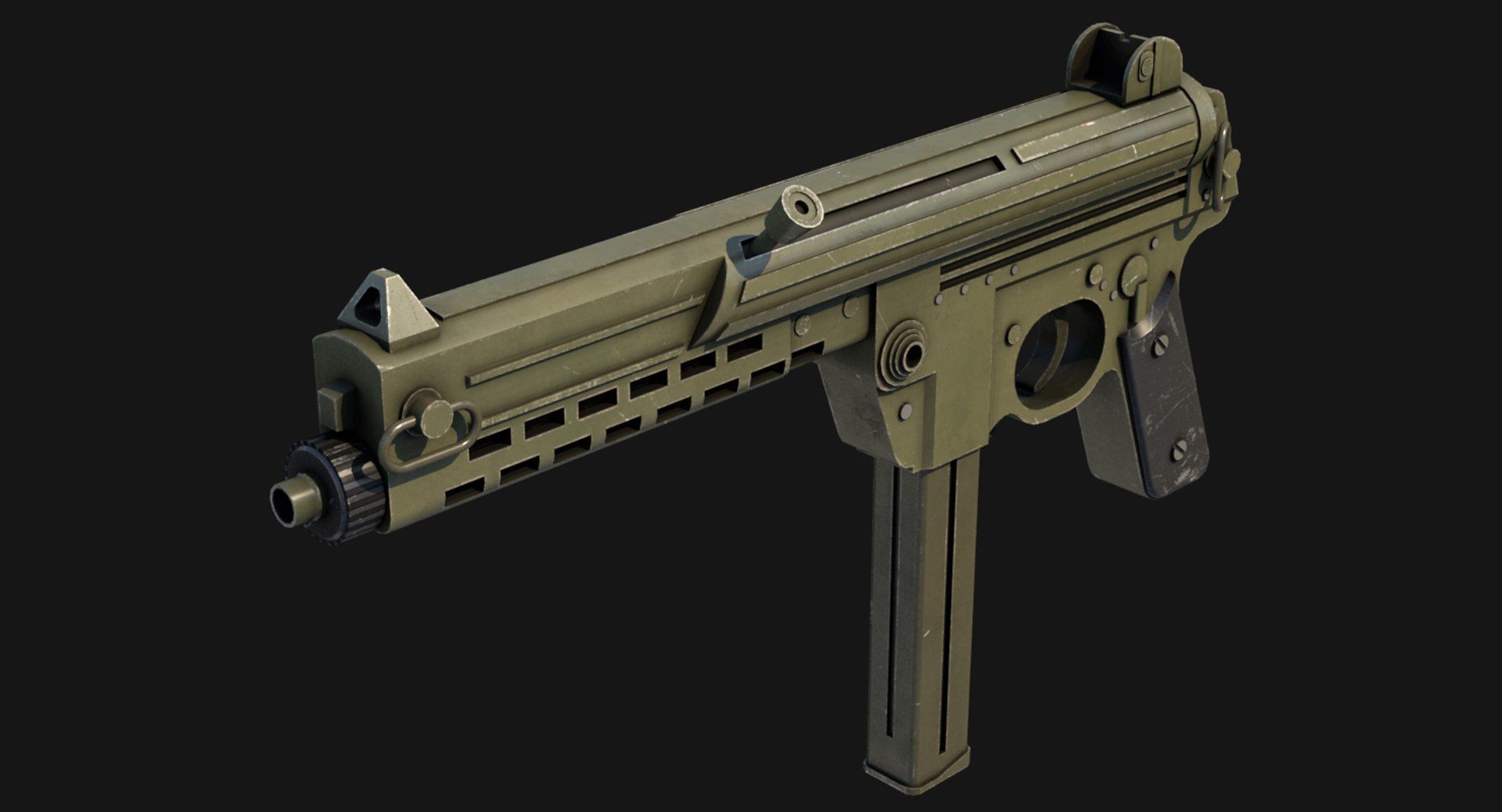 3d Walther Mpl Submachine Gun