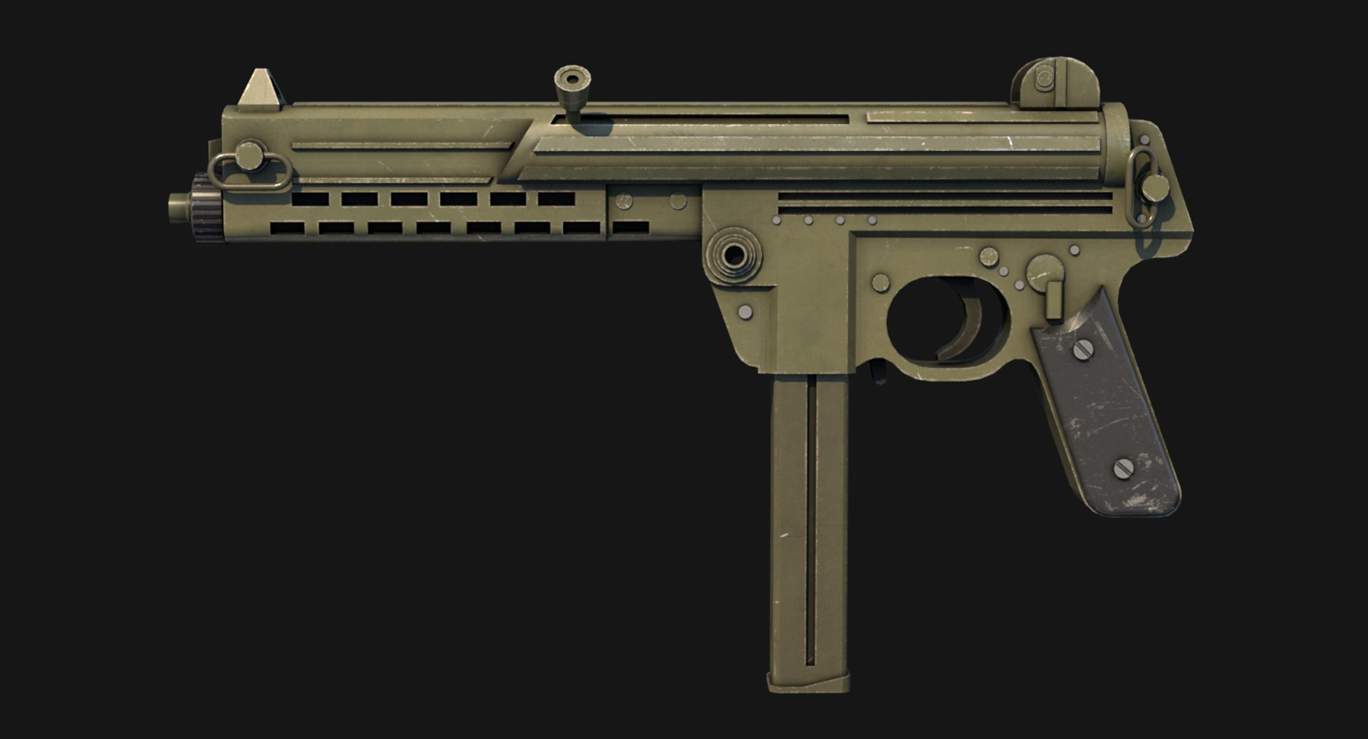 3d Walther Mpl Submachine Gun