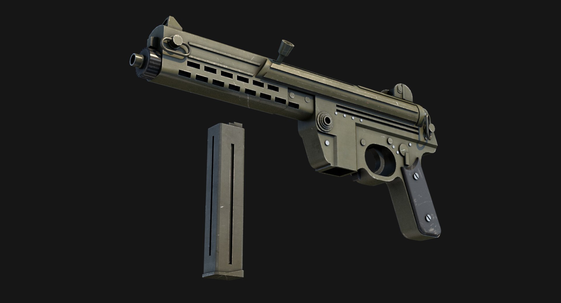 3d Walther Mpl Submachine Gun