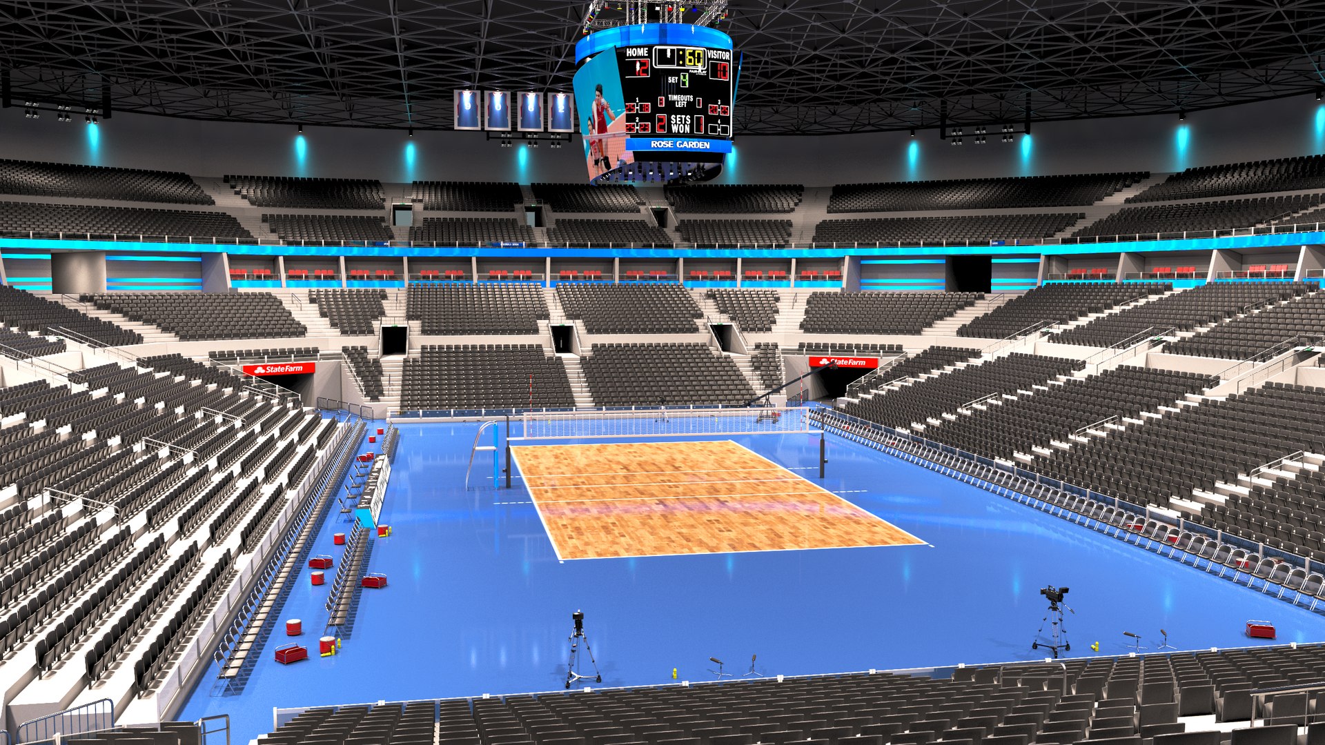 3D volleyball arena volley model - TurboSquid 1548162