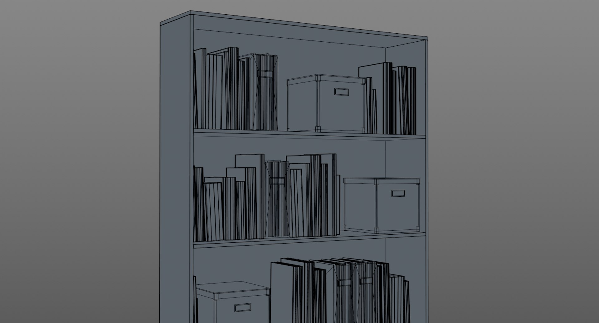 3d Bookshelf Books Model