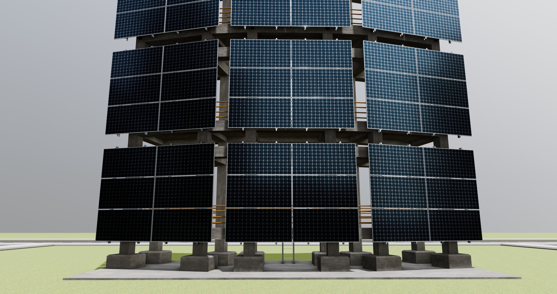 Solar Concrete Tower Type-2 3D Model - TurboSquid 2331327
