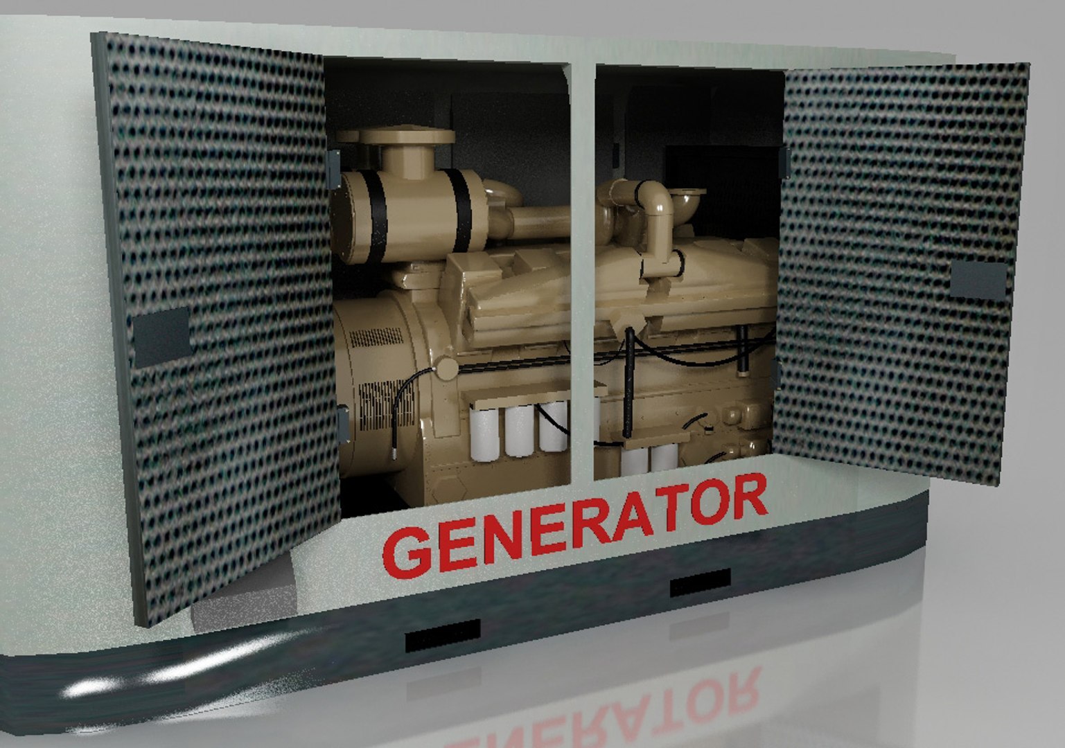3d diesel generator canopy model
