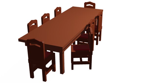modelo 3d Low Poly Dining Set - TurboSquid 1995174