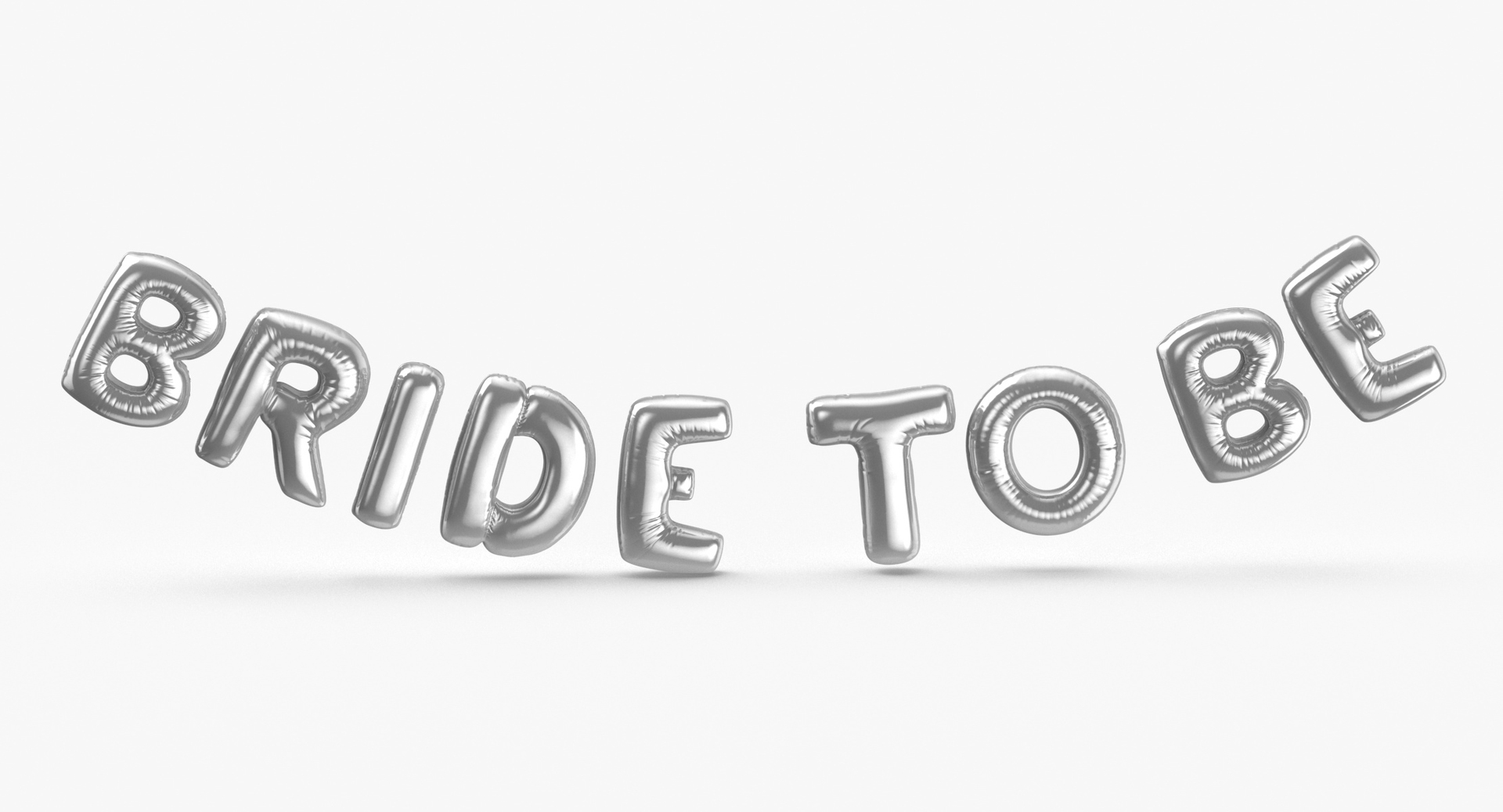 Foil Baloon Words Bride to be Silver model - TurboSquid 1740056